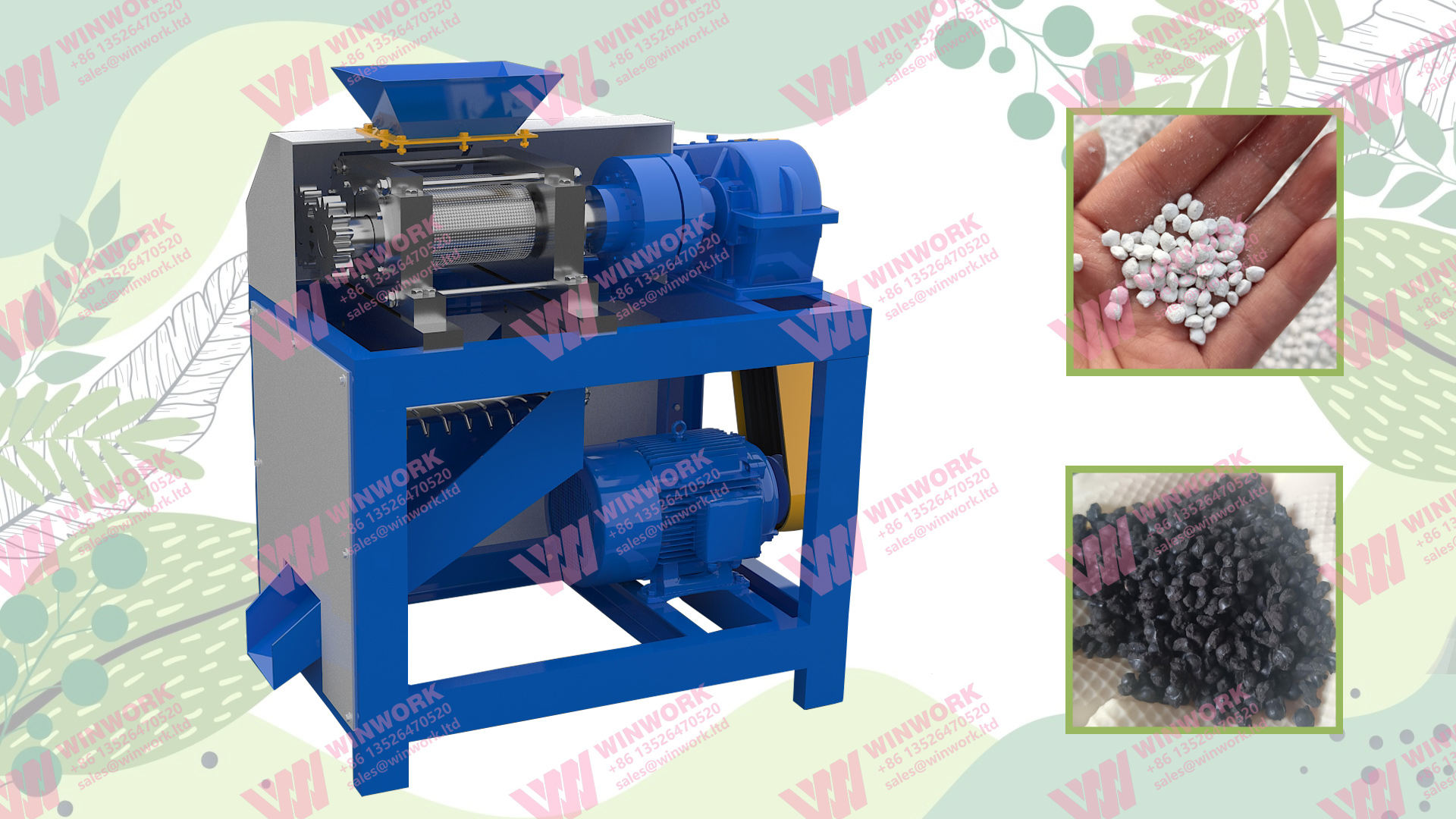 Double Roller Granulator - WINWORK MACHINERY